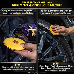 Meguiar's G7516 Endurance Tire Gel, Premium Tire Gel for a Lasting Glossy Shine - 16 Oz Bottle, PURPLE