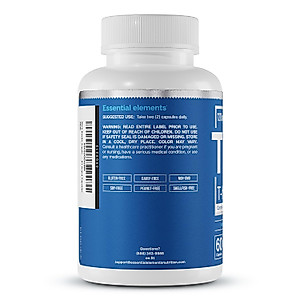 Essential Elements Male Health Supplement - Muscle Support & T-Health with DIM, Ashwagandha, Shilajit, More | T-Hero 60 Vegan Capsules (2-Pack)