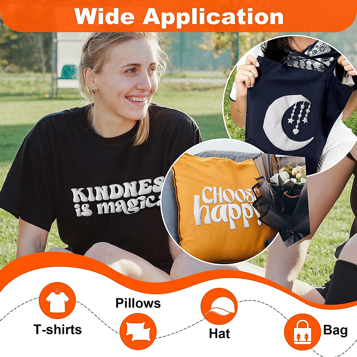 WRAPXPERT Puff Vinyl Heat Transfer White 3D Puffy HTV Iron on Vinyl for Tshirts,Easy Cut/Weed Foaming HTV for Heat Press,Clothing,10"x5ft