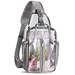 SPODEARS Clear Crossbody Sling Backpack Sling Bag for Women Men Chest Shoulder Bag Daypack for Travel Hiking