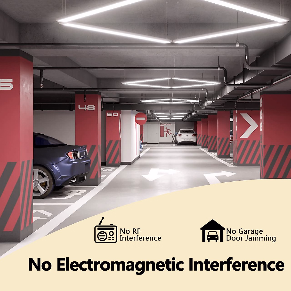 6 Pack T8 Led 4FT 60W Integrated V Shaped Shop Light,Linkable White Daylight 6000k LED Strip Lights Fixture for Garage, Indoor Tube Light for Living Room with On/Off Switch Cable Clear Cover