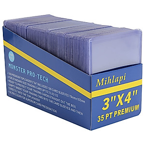 100 Pack 3" x 4" Toploaders Regular Card Loader Trading Card, Hard Card Sleeves Bundle for Trading and Sports Cards, High Hard PVC Material Large Capacity ，Standard Size Perfect for Grading