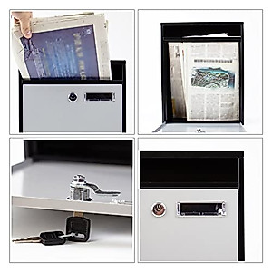 Wall-Mounted Mailbox,Letter Box,Post Box,Contemporary Galvanized Steel Mailbox with Mounting Hardware, Rust-Proof Wall Mounted Mailbox, New Postal Box for Letters/Post (Color : White) (Color : Groen)