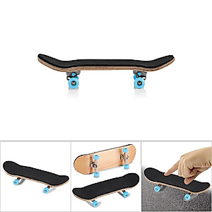 Weohoviy Finger Skateboard, Maple Wooden Fingerboard with Box Reduce Pressure and Ideal for Finger Skater, Kids (Light Blue)