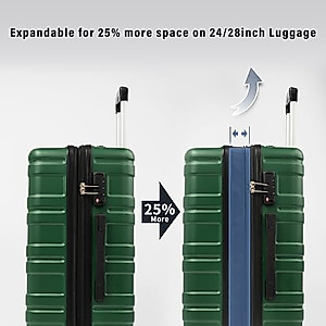 Merax Unisex-Adult (Novelty and Luggage Spinner Expandable Hardshell Lightweight Abs Suitcase 20”24”28”, 3 Pcs Set-Green, One_Size