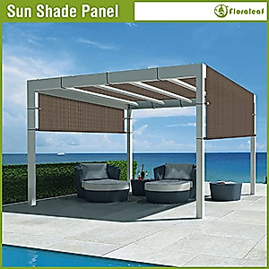 FLORALEAF Pergola Shade Brown Cover Universal Replacement Canopy for Outdoor Patio Porch Backyard Gazebo with Grommets Weighted Rods 8'×12'