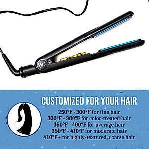HAI Convertible Flat Iron Hair Straightener for Women - Professional Ceramic Fast Heating Hair Flat Iron with 5 Temperature Levels - Best Hair Straightener for All Hair Types - (Classic Blue)