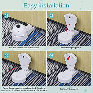 Soimeat Door Stop Alarm, Door Stopper with 120DB Alarm and Flashing Lights, Upgraded Sensitivity Cute Wedge Doorstop, Door Stop Security Devices Alert for Hotel, Travel and House (2 Pack)