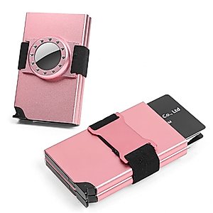 Le Vasty Women's Card Wallet with Airtag Holder, Twin Case Pop Up Airtag Wallet, RFID Credit Card Holder for Women Slim Minimalist, Compact Pocket Metal Wallets for Women…