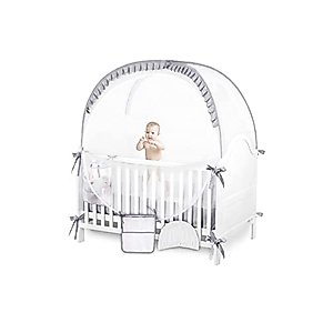 Baby Safety Crib Tent - Premium Toddler Crib Topper to Keep Baby from Climbing Out - See Through Mesh Crib Net - Mosquito Net - Pop-Up Crib Tent Canopy to Keep Infant in
