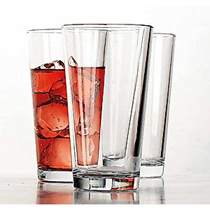 Home Essentials & Beyond Drinking Glasses Set Of 10 Highball Glass Cups 17 Oz Beer Glasses, Water, Juice, Cocktails, Iced Tea, Bar Glasses. Dishwasher Safe.