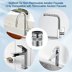 2 Pack Faucet to Hose Adapter with Aerator, Sink to Garden Hose Adapter, Faucet Adapter to Garden Hose for Kitchen and Bathroom, Hose Attachment to Sink, 3/4" GHT Thread Chrome