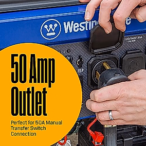 Westinghouse Outdoor Power Equipment 12500 Peak Watt Dual Fuel Home Backup Portable Generator, Remote Electric Start, Transfer Switch Ready, Gas and Propane Powered, CARB Compliant