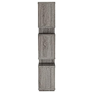 Coaster Home Furnishings Reid 3-Tier Geometric Bookcase Weathered Grey