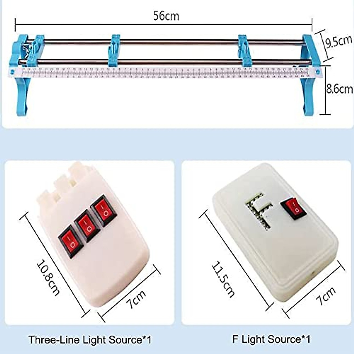 Sgdodky Optical Experiment Kit, DIY Projects Physics Set, Optical Concave Convex Lens Prism Set, Optical Bench Pinhole Imaging Various Optical Experiments Can Be Performed