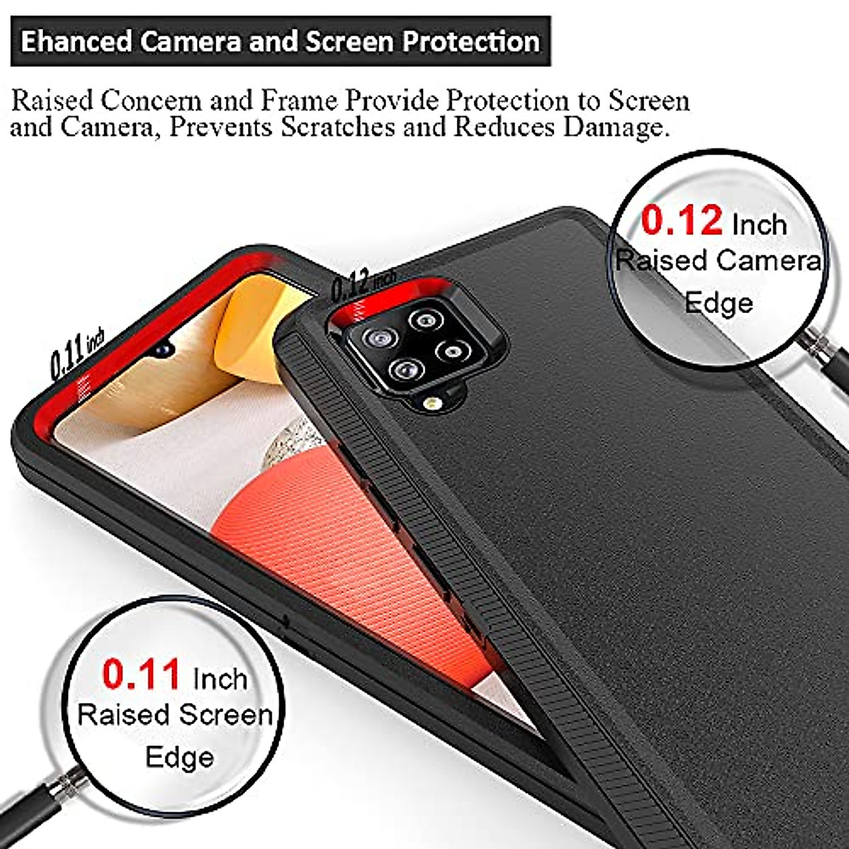 Compatible with Samsung Galaxy A42 5G Case,with Screen Protectors,Heavy Duty Rugged Shockproof Full Body Protection Kickstand Case with Belt Clip Holster for Samsung Galaxy A42 5G (Black)