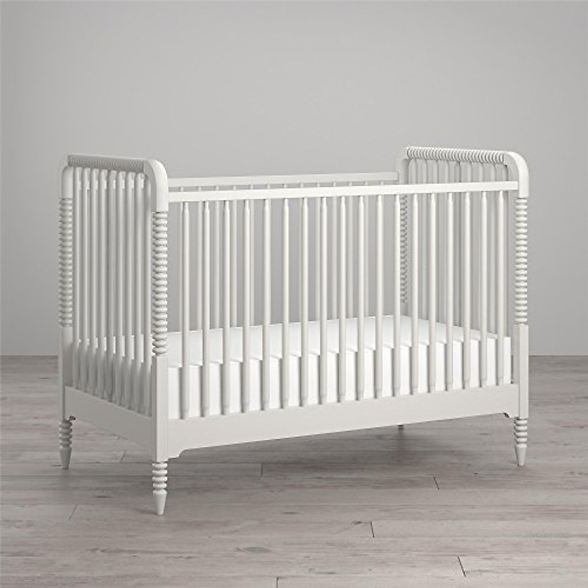 Little Seeds Rowan Valley Linden Wooden Baby Crib with Spindle Work in White