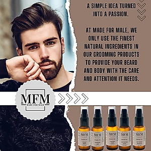 Made For Male Organic Beard Oil for Men - All Natural Beard Oil Made with Argan, Jojoba, and Sunflower to Nourish, Grow, Soften, Strengthen, & Protect | Scented Ocean Drive 1oz