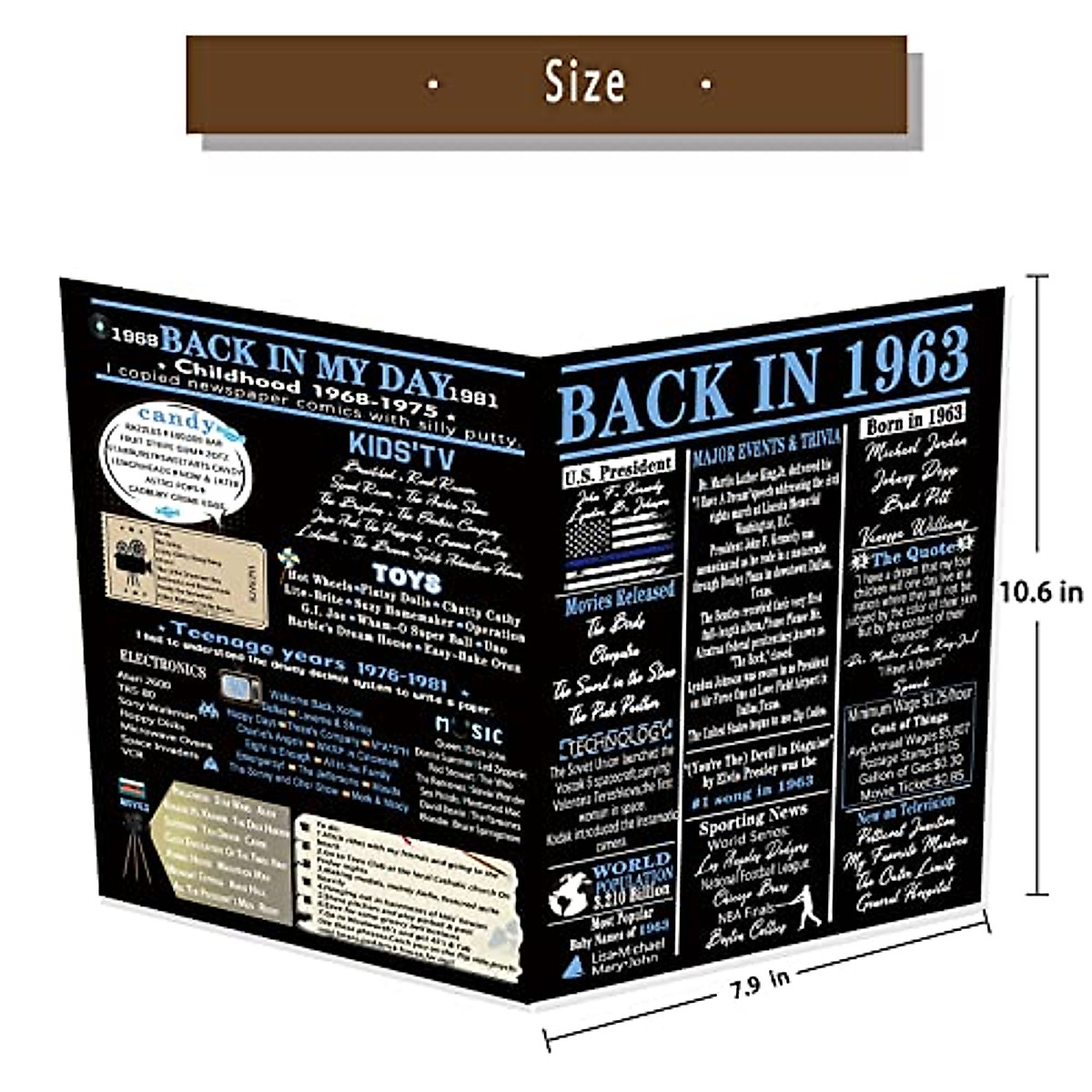 OJsensai Funny 60th Birthday Card For Mom Dad, Best Gifts Ideas For 60 Birthday Woman Man, Giant 1963 Bday Cards For Brother Sister, Happy 60 Years Anniversary For Husband Wife, Back In 1963