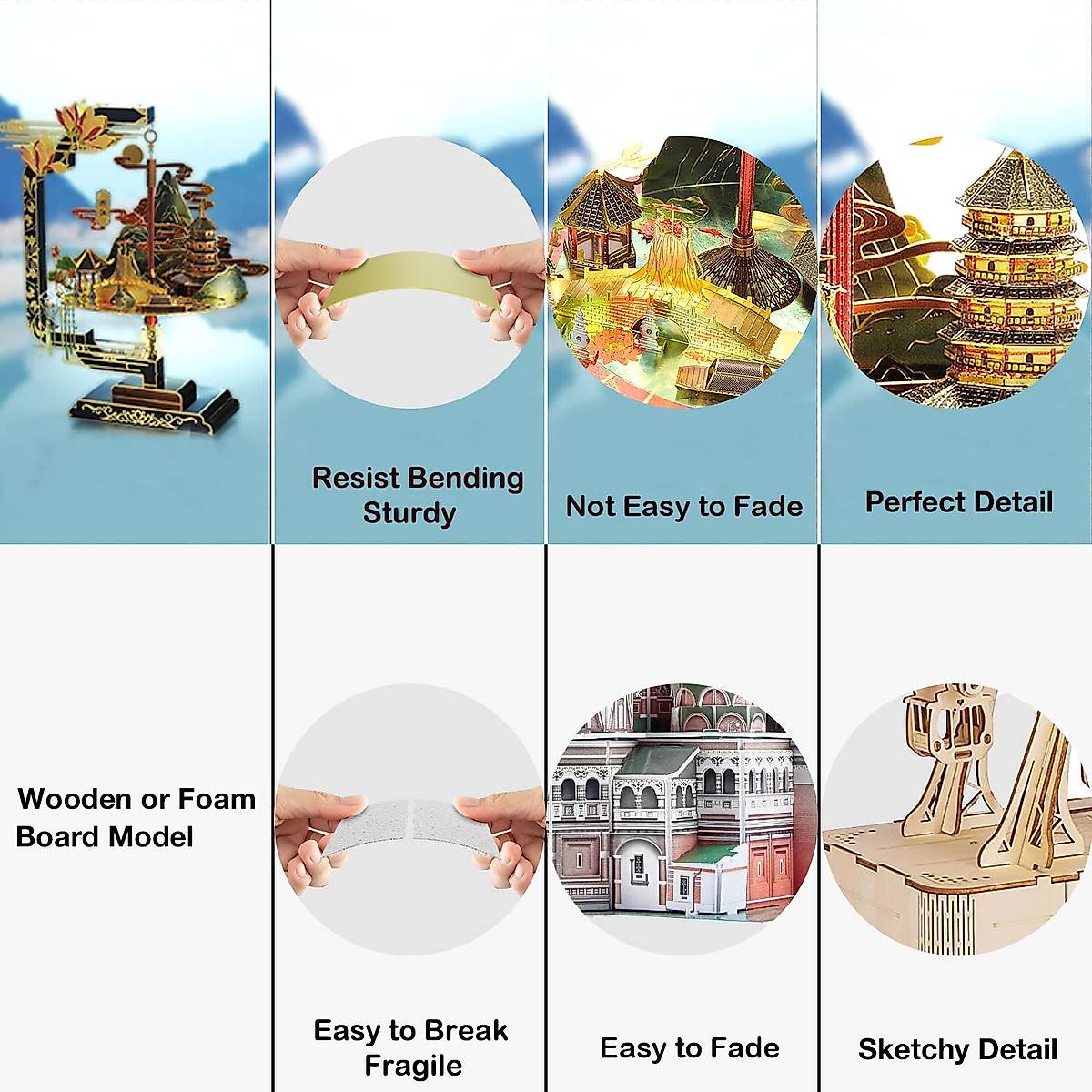 Microworld 3D Metal Puzzle, West Lake of Hangzhou Metal Model Kits, DIY 3D Puzzle for Adults, Brain Teaser Art Craft Home Decor Gift Toy for Teen Family Time- Zhejiang Province