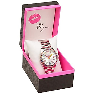 Betsey Johnson Women's Watch - Glitteratzi Wristwatch, 3 Hand Quartz Movement: BJW017PU, Size One Size, Multi Color Rhinestone