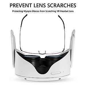 Geekria VR Lens Protector Compatible with Meta Quest 2, Virtual Reality Gaming Accessories, Magnetic Frame Anti-Blue Glass Layer Lens Anti Scratch Ring (1 Pair)