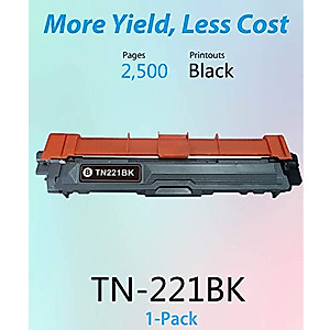 MM MUCH & MORE Compatible Toner Cartridge Replacement for Brother TN-221 TN221 TN221BK TN225 Used for HL-3140CW 3170CDW MFC-9130CW 9340CDW DCP-9022CDW 9055CDN Printers (1-Pack, Black)