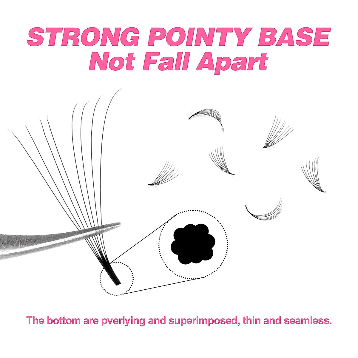 TDANCE 600 Fans Premade Fans Eyelash Extensions 8-15mm Mixed Length Pre Made Fans Lash Extensions 5D 8D 10D 12D 14D 16D 24D Handmade Promades Eyelash Fans C/D Curl Loose Fans(600-10D-0.07-D-8-15mm)