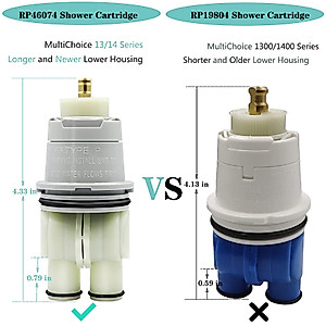 RP46074 Shower Valve Cartridge Assembly Compatible For Shower and Tub 13/14 Series Faucet, Single-handle Valve Cartridge Repair Assembly, Replacement Monitor,2