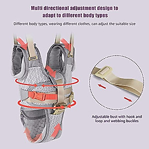 Baby Walking Harnesses, Handheld Kids Walk Helper Lightweight Adjustable Detachable Crotch Pad Handheld Toddler Walk Assistant Belt for 8‑24M Webbing, Mesh Material(Monsoon Grey-Profile Mesh)