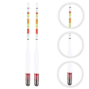 Mikinona 2pcs Three Range Sugar Meter Syrup Measure Gauges Wine Beer Hydrometers American Measurements Sweet Measurements Liquid Gauges Alcohol Tester Guages Whiskey Hydrometer Glass