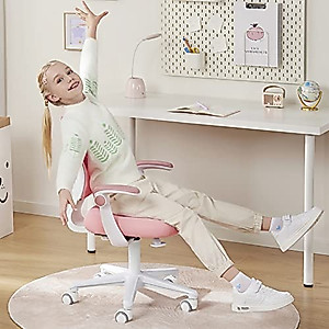 DIOSHOME Kids Desk Chair, Height Adjustable Kids Chair, Swivel Children's Study Chair. Suitable for Boys and Girls Aged 4 to 12. Use Pressure Self-Loc