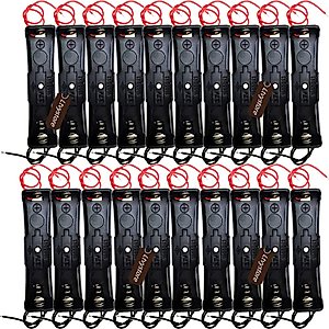 18650 Battery Case Holder 1 Slot, Ltvystore 18650 Battery Storage Box, Black Plastic Batteries Case for 18650 Button Top Single Battery,Pack of 20