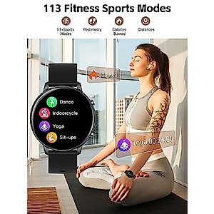 Smart Watches for Women (Answer/Make Call) Fitness Activity Tracker with Heart Rate/Blood Oxygen/Sleep/Menstrual Cycles/Calorie Monitor Play Music Sports Smartwatch for iPhone Samsung Android Phones