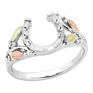 Black Hills Gold on Sterling Silver Horseshoe Ring from Landstroms - Ring Size 8