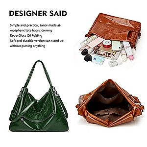 KKP Shoulder Crossbody Hobo Bags for Women, Large Faux Leather Handbags Zipper Purse