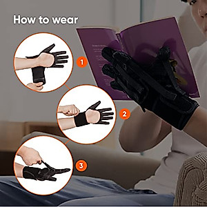 Neofect Finger Splint for Spastic Fingers Medium Right - Stroke Recovery Equipment , Finger exerciser, hand strengthener, finger regabilitation gloves, stroke hand splint, finger straightener, finger exetension exerciser, radial nerve palsy splint