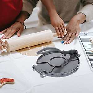 MUCKLILY Tortilla Press, Tortilla and Roti Maker, 8 Inch Dough Press Quesadilla Maker Pizza Press Roti Press Masa Roti Maker Chapati Maker for Flour Tortilla Grey
