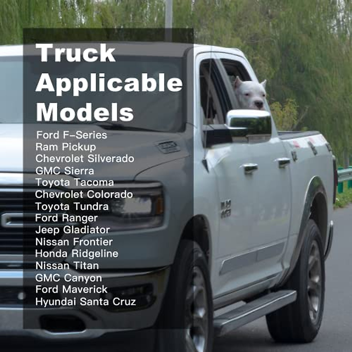 Meginc Dog Car Seat Covers for Back Seat, Waterproof Pet Bench Seat Cover for Truck Chevrolet Silverado/Ram/Ford F-Series/GMC Sierra 600D Heavy Duty Scratch Proof Nonslip Truck Seat Covers for Dogs