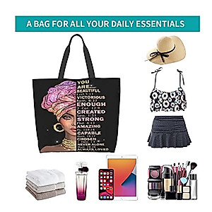 IHDABGDM african girl tote bag shopping bag shoulder bag black african girl magic shoulder bag shopping, work, groceries, gym