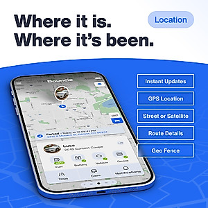 Bouncie - GPS Tracker for Vehicles, Vehicle Location, Route History, Speed Monitoring, Accident Notification, GeoFence, No Activation Fees, Cancel Anytime, Family and Fleets