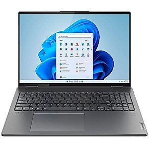 Lenovo Yoga 7i 16 2-in-1 Laptop 16" 2.5K IPS Touchscreen (400 nits, 100% sRGB, TÜV Low Blue Light) 12th Gen Intel 12-Core i5-1240P 8GB RAM 512GB SSD Backlit Fingerprint Thunderbolt Win11 Grey + Pen