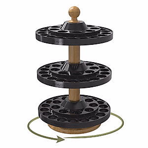 Evemodel Rotatable Paint Organizer Pigment Bottle Spinning Rack Stand Desktop Holder Shelf (3 layers small holes)