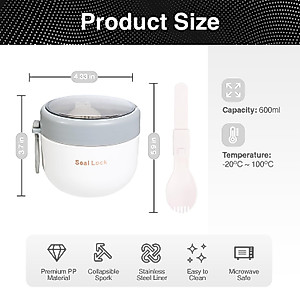 Grehge tainer 20oz Canning Jars Food Storage Containers With Lids Meal Prep Containers Reusable Yogurt Cups Cereal Containers Storage Lunch Box Containers Overnight Oats Containers With Lid (White)