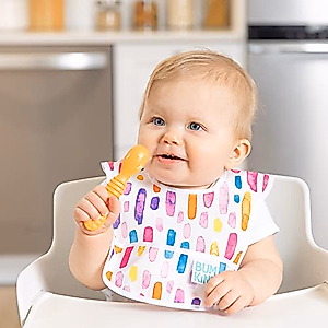 Bumkins Bibs, for Baby Girl or Boy, Infant 3-9 Months, Essential Must Have for Eating, Feeding, Baby Led Weaning, Mess Saving Waterproof Soft Fabric, Starter Bib 2-pk Watercolors and Brushstrokes