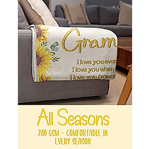 InnoBeta Grammy Sunflower Throw Blanket - Flannel Blankets Gifts for Grammy - Grammy Gift from Grandchildren on Mother's Day, Christmas, Birthday, Thanksgiving - 50" x 65"