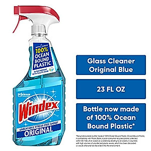 beyond by Black+Decker Cordless dustbuster® - Handheld Vacuum Cleaner - Cordless, ICY Blue & Windex Glass and Window Cleaner Spray Bottle, Original Blue, 23 fl oz