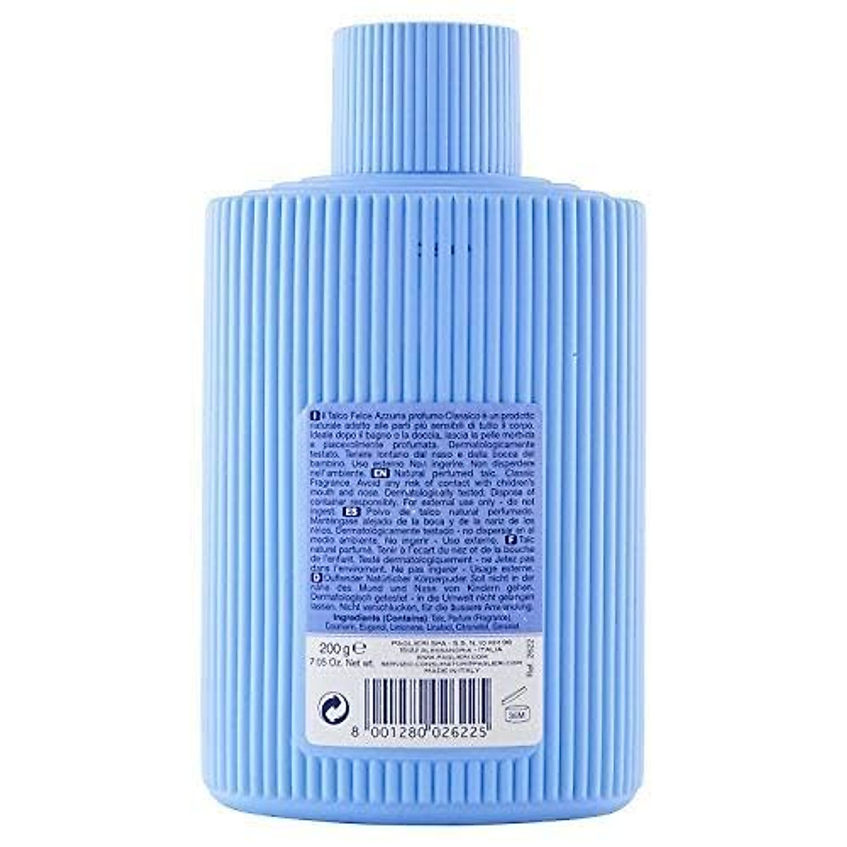 Felce Azzurra Body Powder / Talc Plastic Bottle Shaker 200gr. 7oz