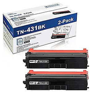 MaxColor 2 Pack Black TN431BK Toner Compatible TN431 TN431 Toner Cartridge Replacement for Brother DCPL8410CDW MFCL8610CDW L8690CDW L8900CDW L9570CDWT L9570CDW HLL8260CDW L8360CDW Printer.