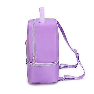 Yitengteng Ballet Dance Backpack for Little Girls Ballerina Purple Bag for Dance Toddler Dance Bag Gymnastics Latin Dance Yoga Tap Dance Jazz Storage Bag